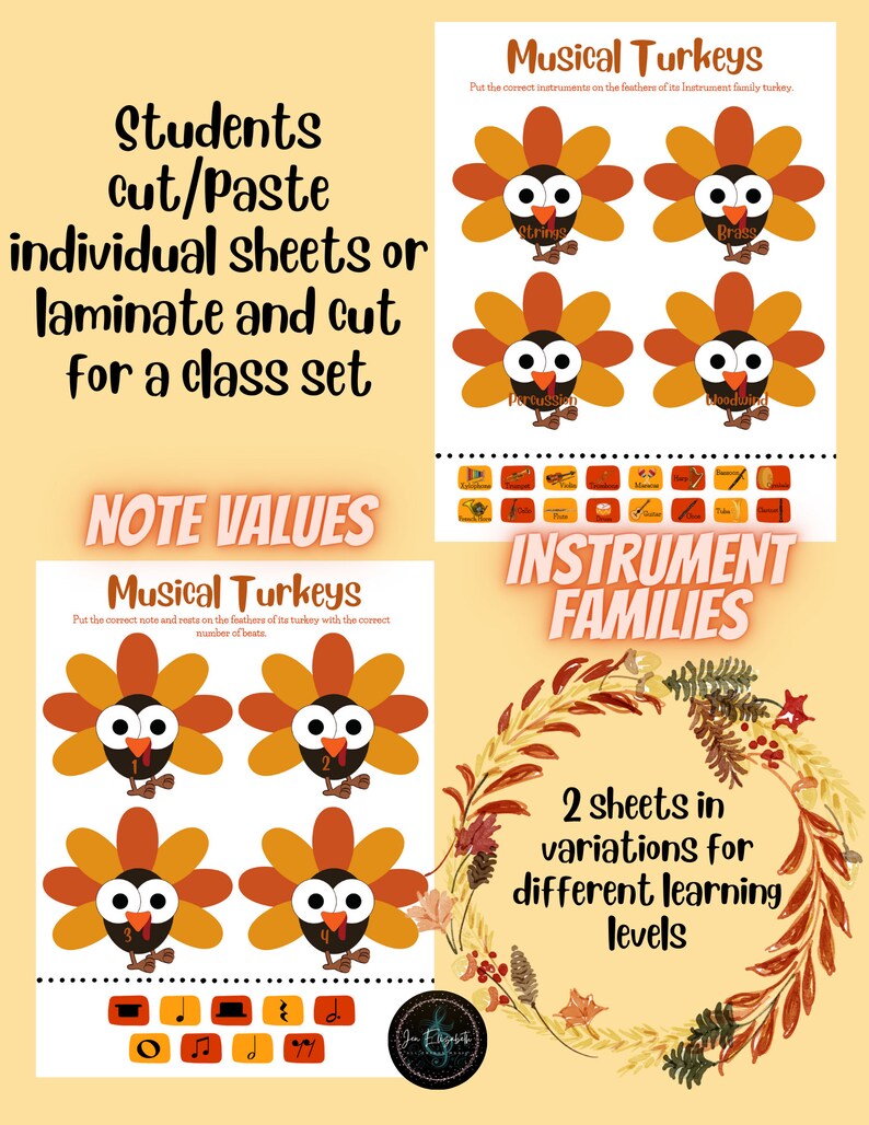 Magical Musical Fall- Set of 11 Sheets, Thanksgiving Music ...