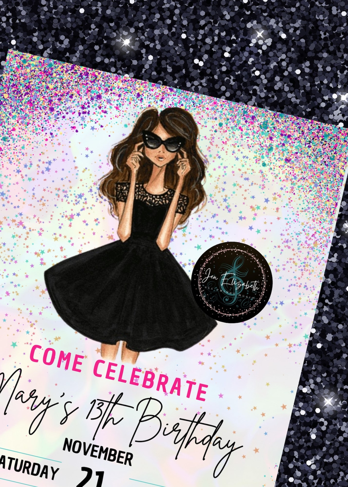Glitz & Glam Birthday Invitation Template, Teen Birthday Invitation ...