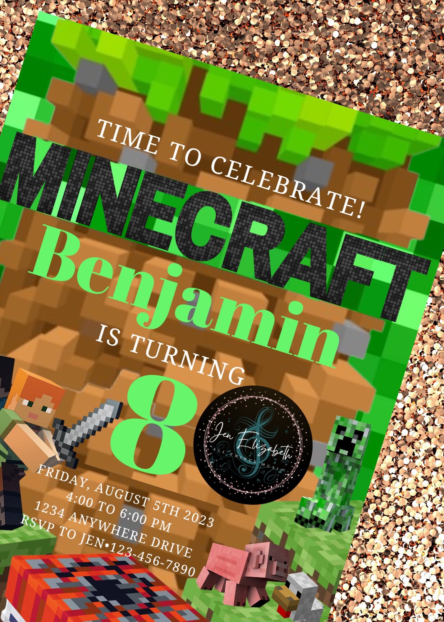 Pixelated Birthday Invitation Template, Gamer Birthday Invitation ...