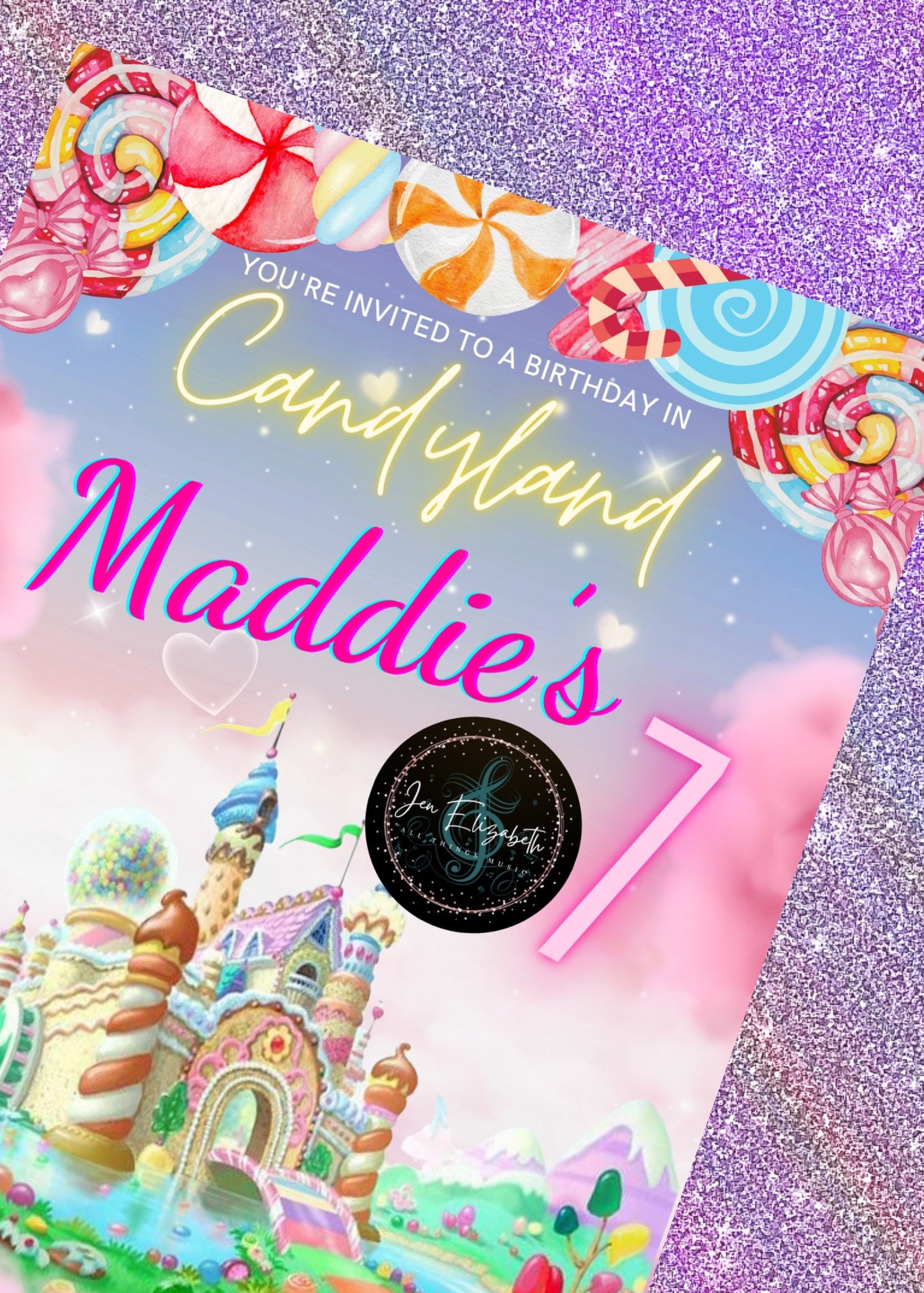 Candyland Birthday Invitation Template, Candy Party, Candyland Event ...