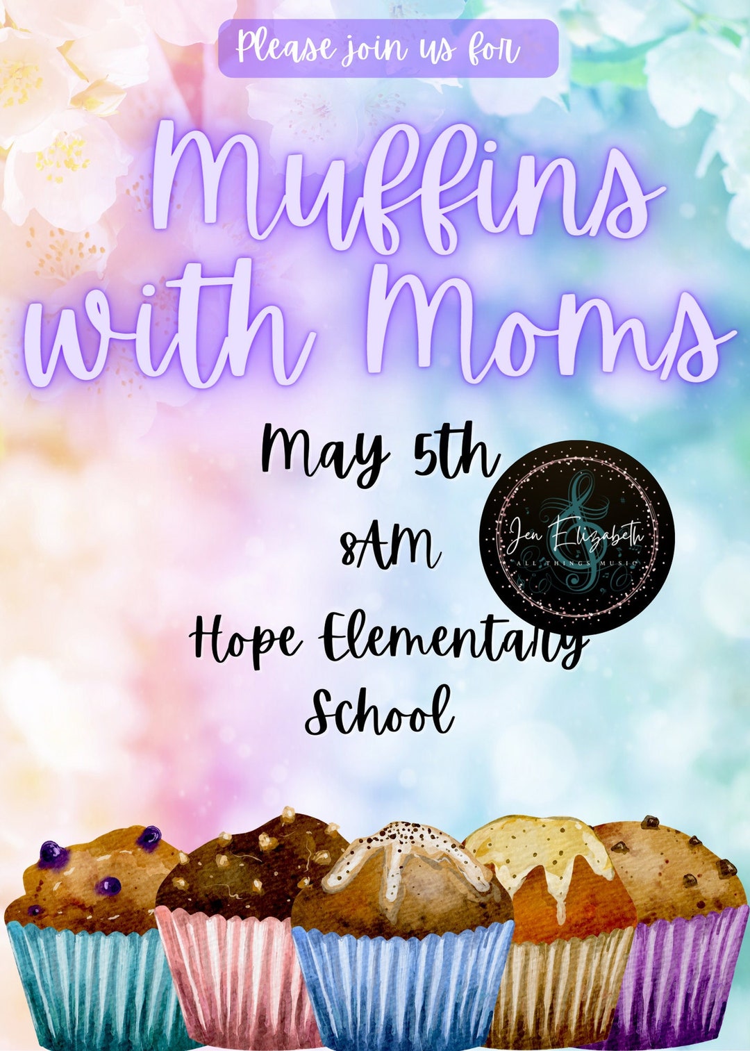 Muffins With Moms Invitation Template, School Event Invitation, Brunch ...
