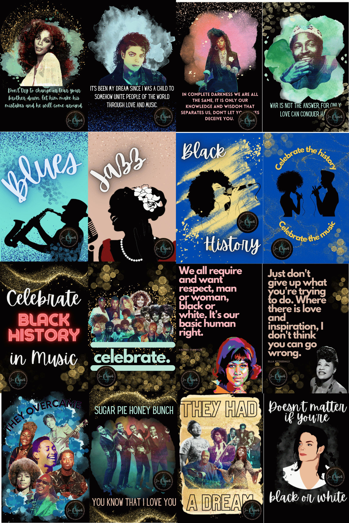Black History Month Poster Set 16 - Etsy