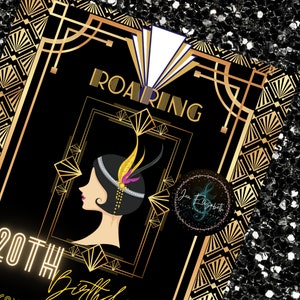 Roaring 20s Birthday/event Invitation Template, Flapper Birthday, 20s ...