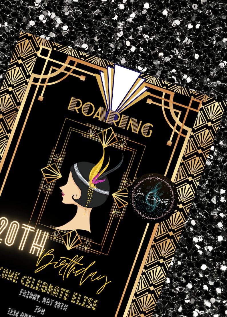 Roaring 20s Birthday/event Invitation Template, Flapper Birthday, 20s ...