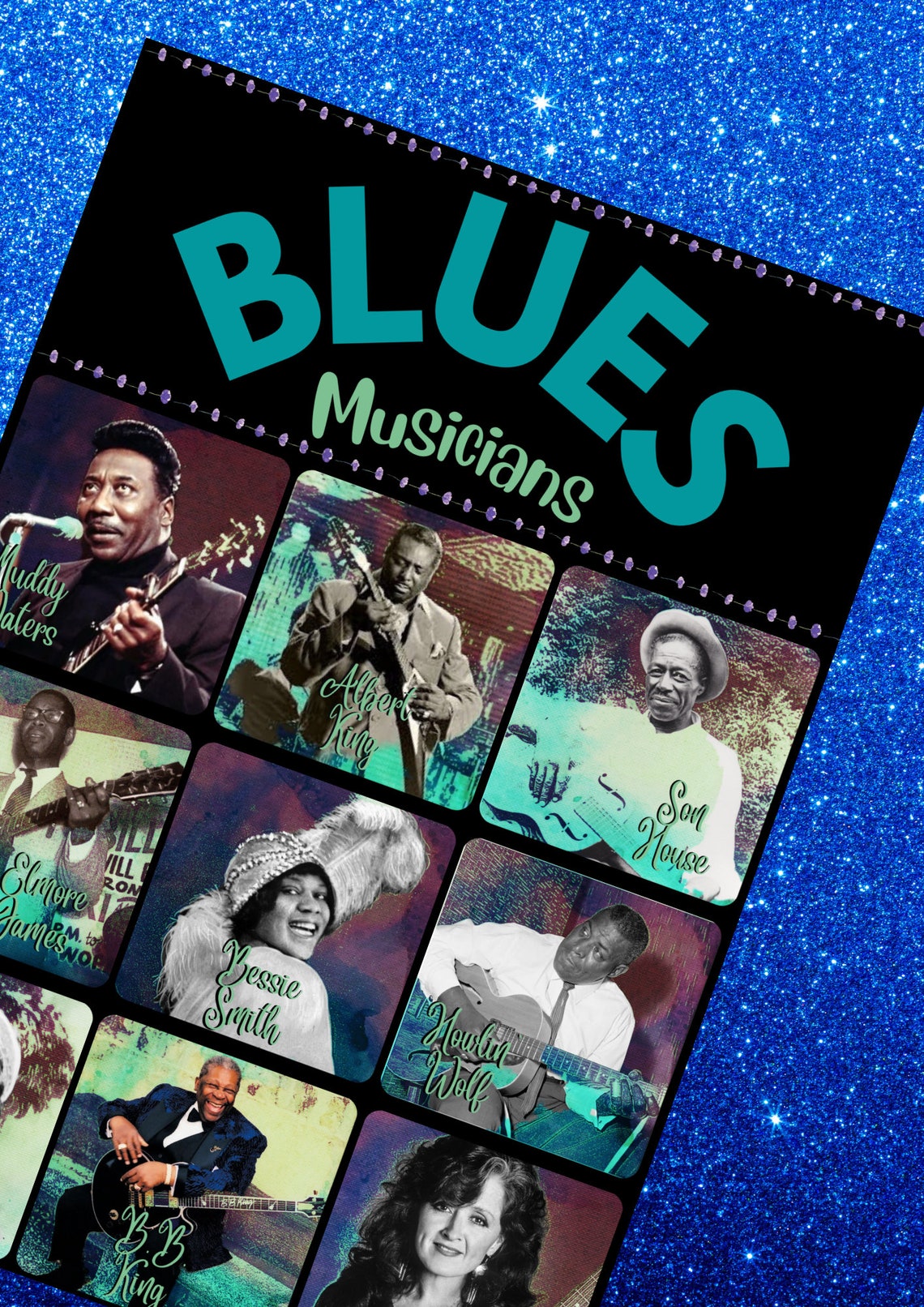 Blues Postes/bulletin Board Set - Etsy