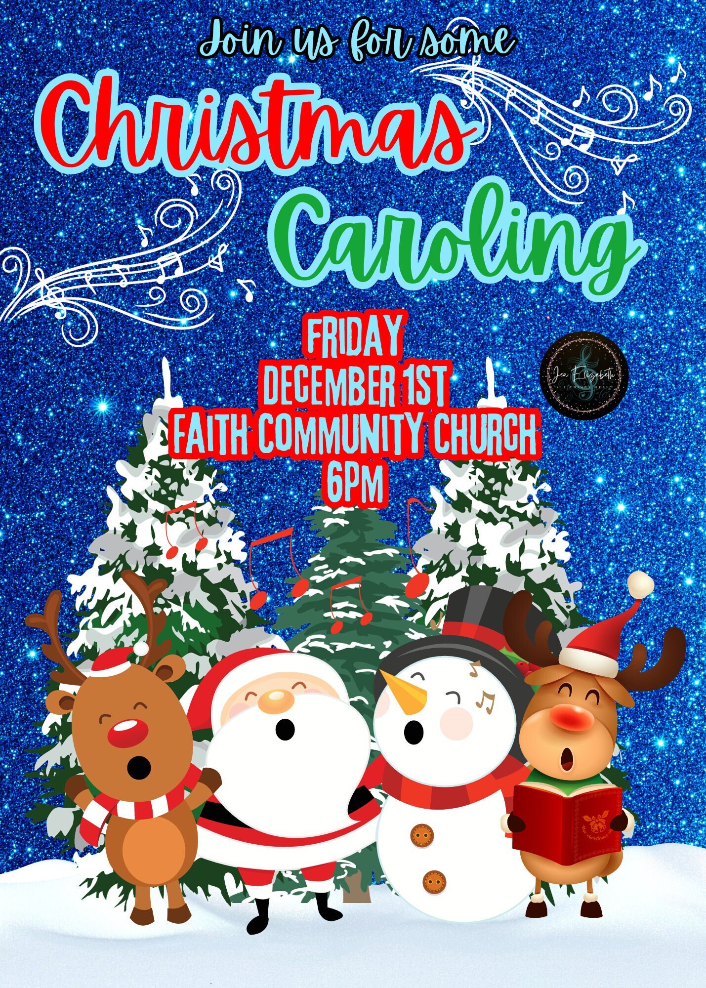 Christmas Caroling Event Invitation Template, Church Caroling, School ...