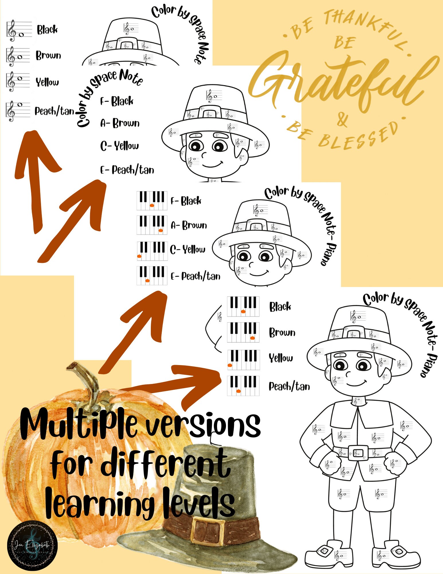 Magical Musical Fall- Set of 11 Sheets, Thanksgiving Music ...