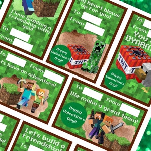 Minecraft Valentines 8 - Etsy