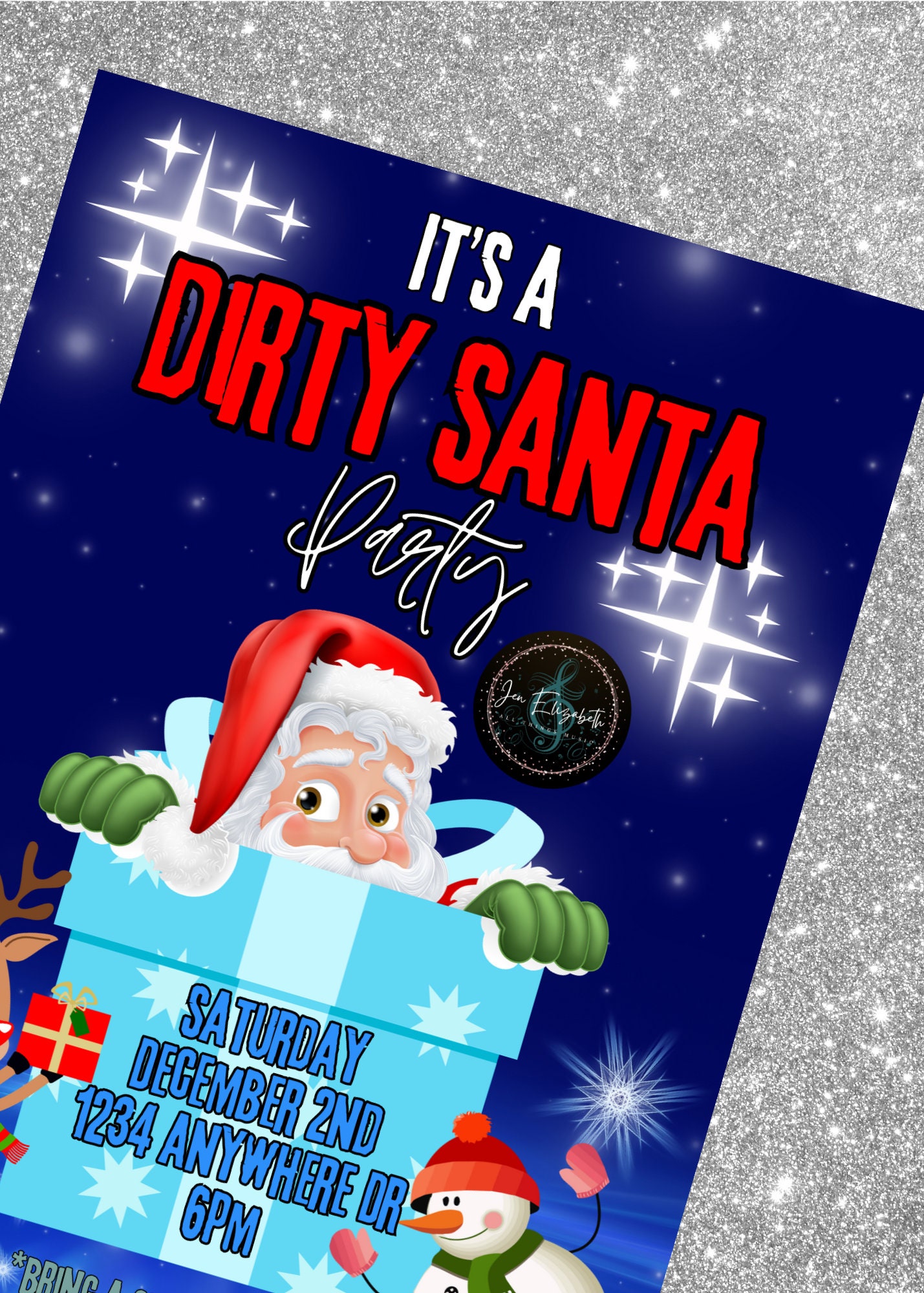 Dirty Santa Invitation Template - Etsy