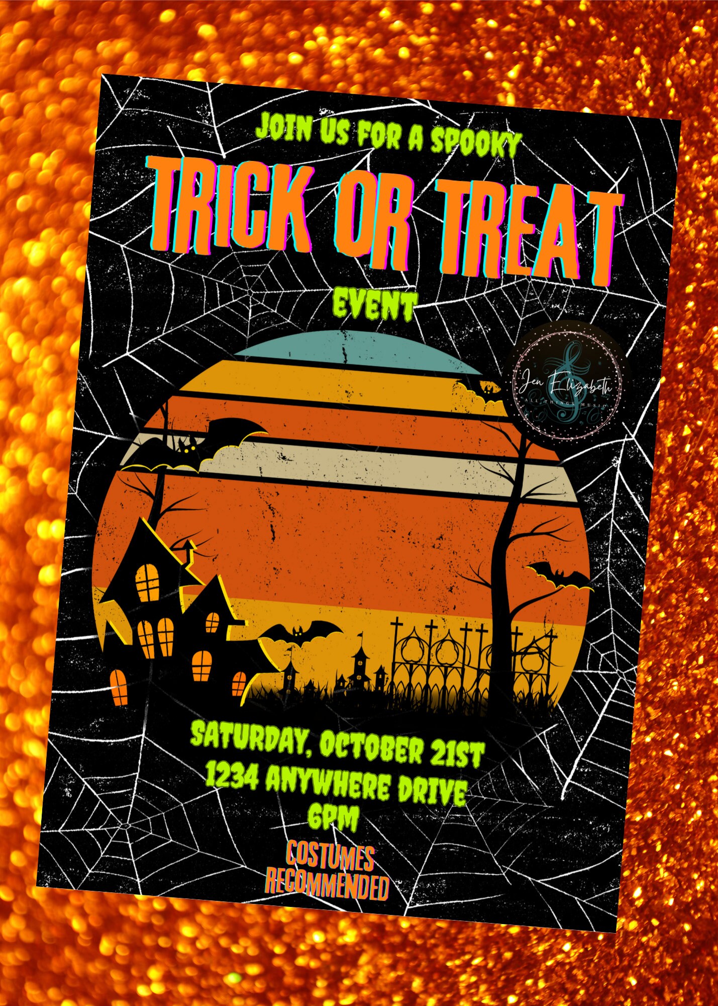 Trick or Treat Event Invitation Template, Halloween Invitation ...