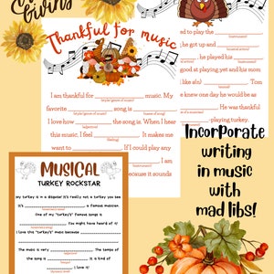 Magical Musical Fall- Set of 11 Sheets, Thanksgiving Music ...