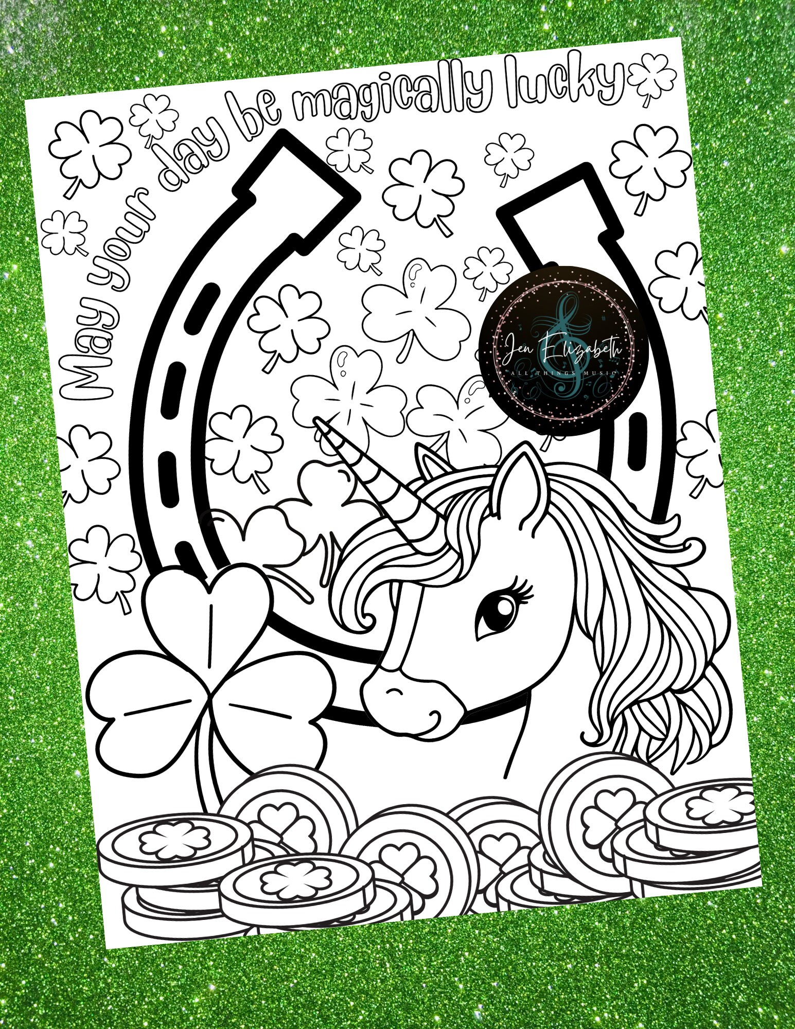 St. Patrick's Day Coloring Pages (set of 8), Leprechaun, Lucky, Rainbow ...