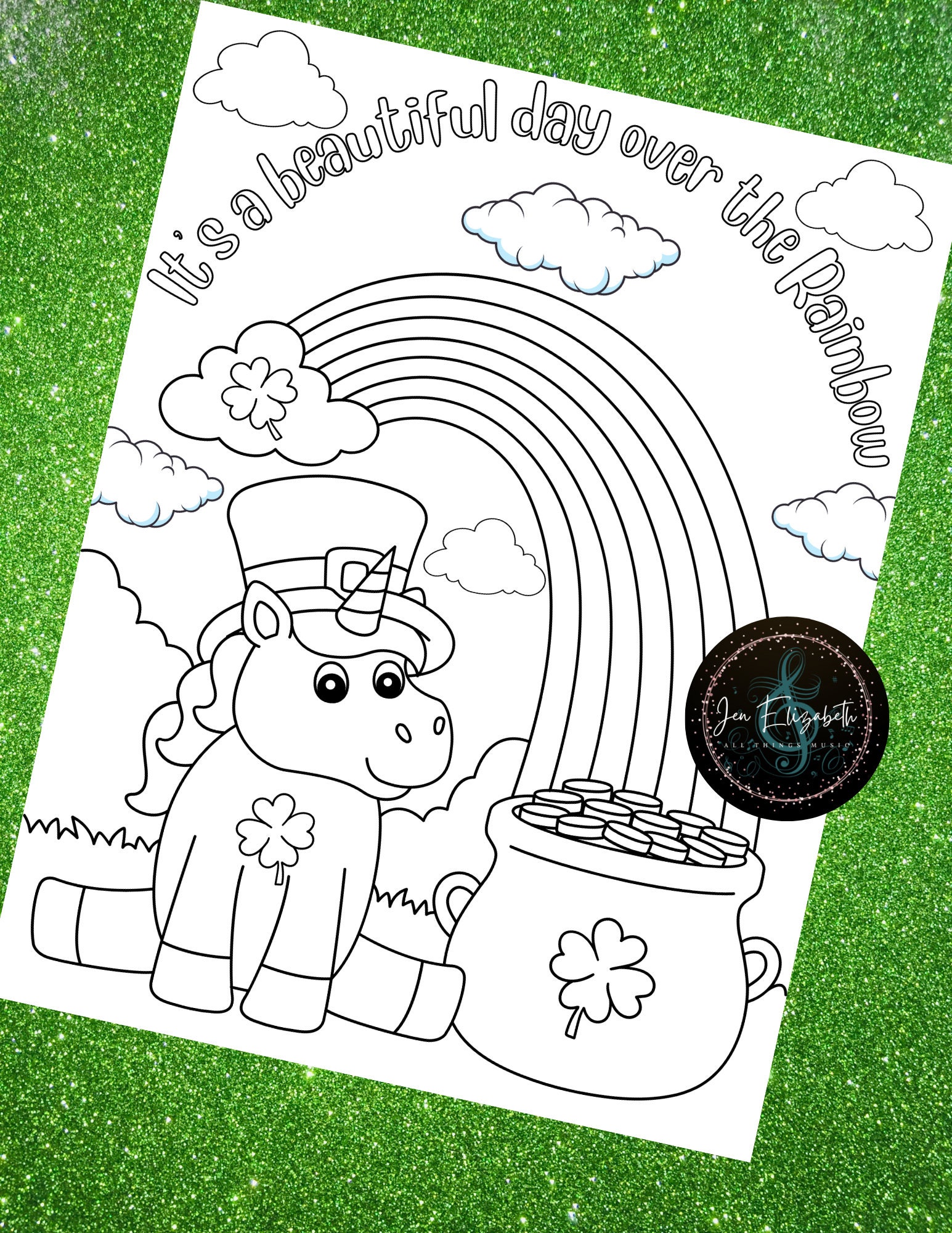 St. Patrick's Day Coloring Pages (set of 8), Leprechaun, Lucky, Rainbow ...