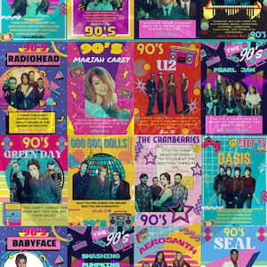 1990's Music Posters- the Decades Series- Set of 42, Music Classroom ...