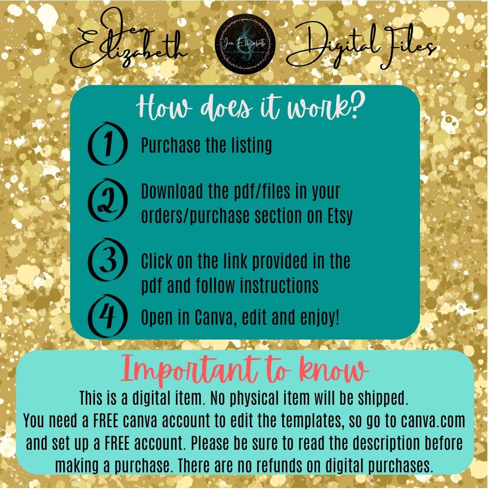 Gold Glitter Birthday Invitation Template Etsy