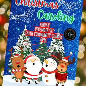 Christmas Caroling Event Invitation Template, Church Caroling, School ...