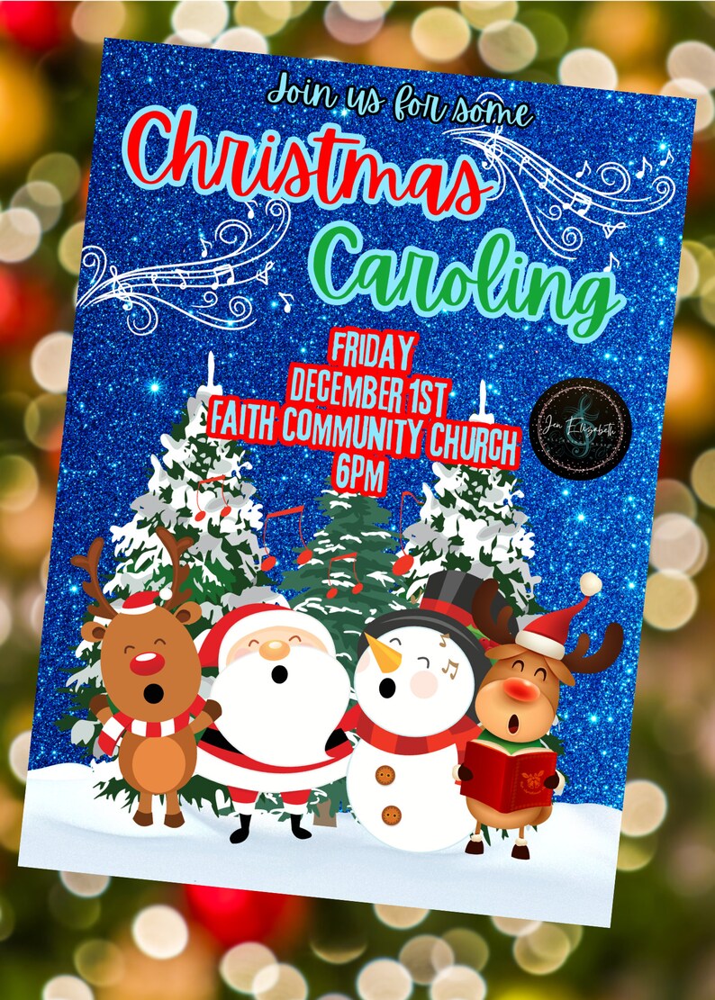 Christmas Caroling Event Invitation Template, Church Caroling, School ...
