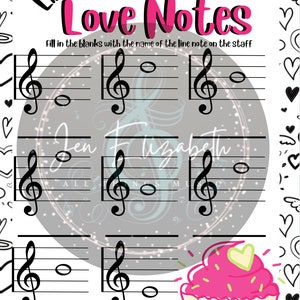 Love Notes, Set of 12 Worksheets, Music Worksheet, Music Education ...
