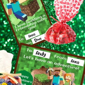 Minecraft Valentines 8 - Etsy