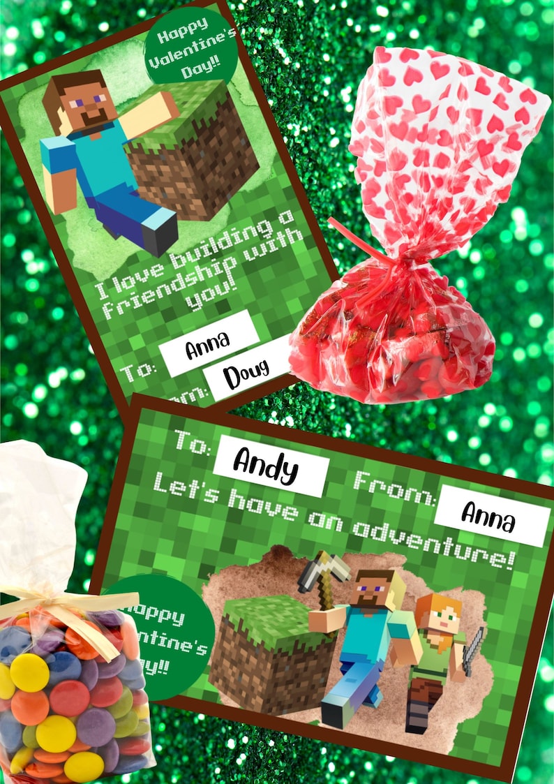 Minecraft Valentines 8 - Etsy