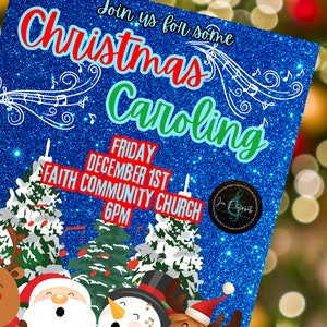 Christmas Caroling Event Invitation Template, Church Caroling, School ...