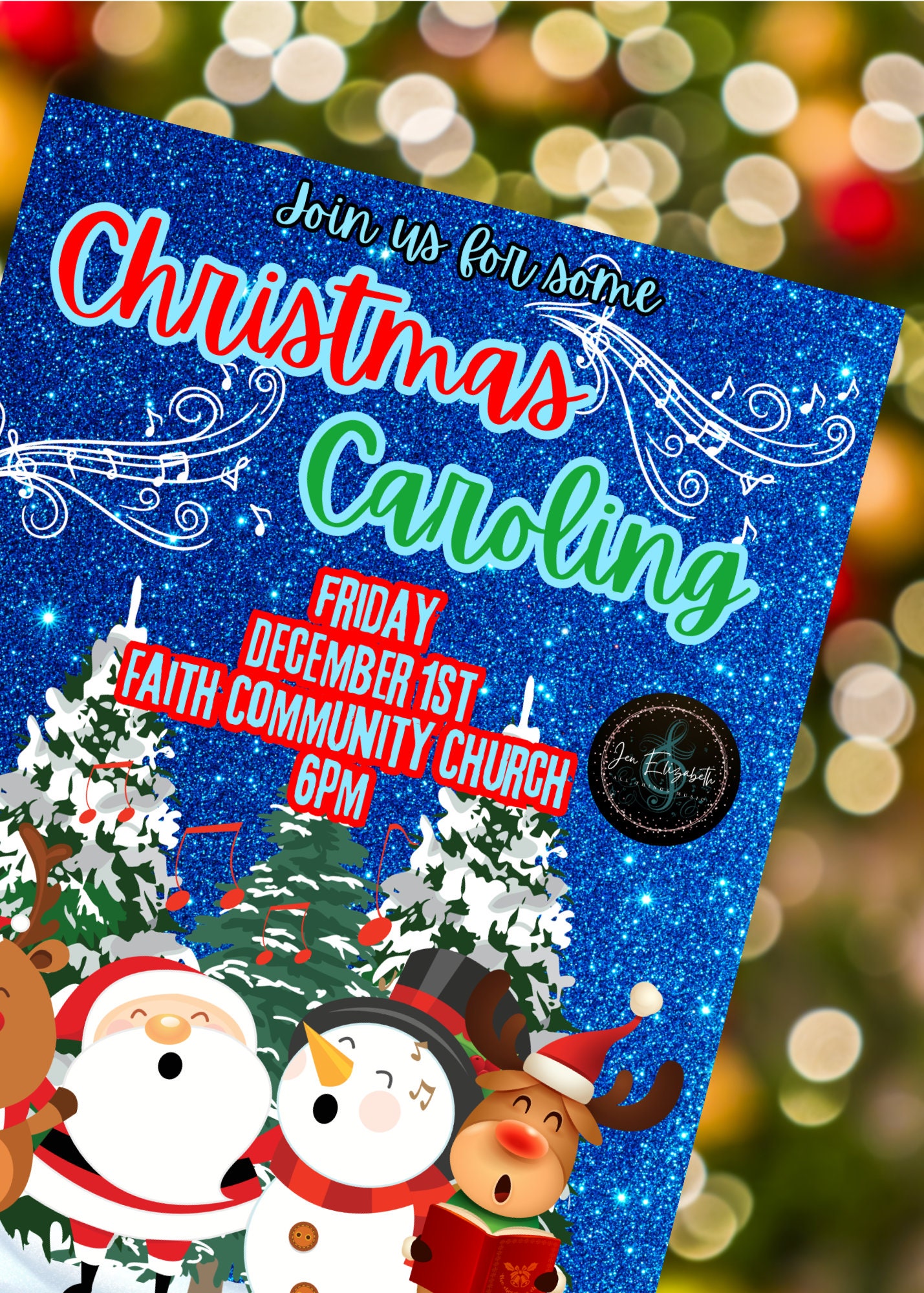 Christmas Caroling Event Invitation Template, Church Caroling, School ...