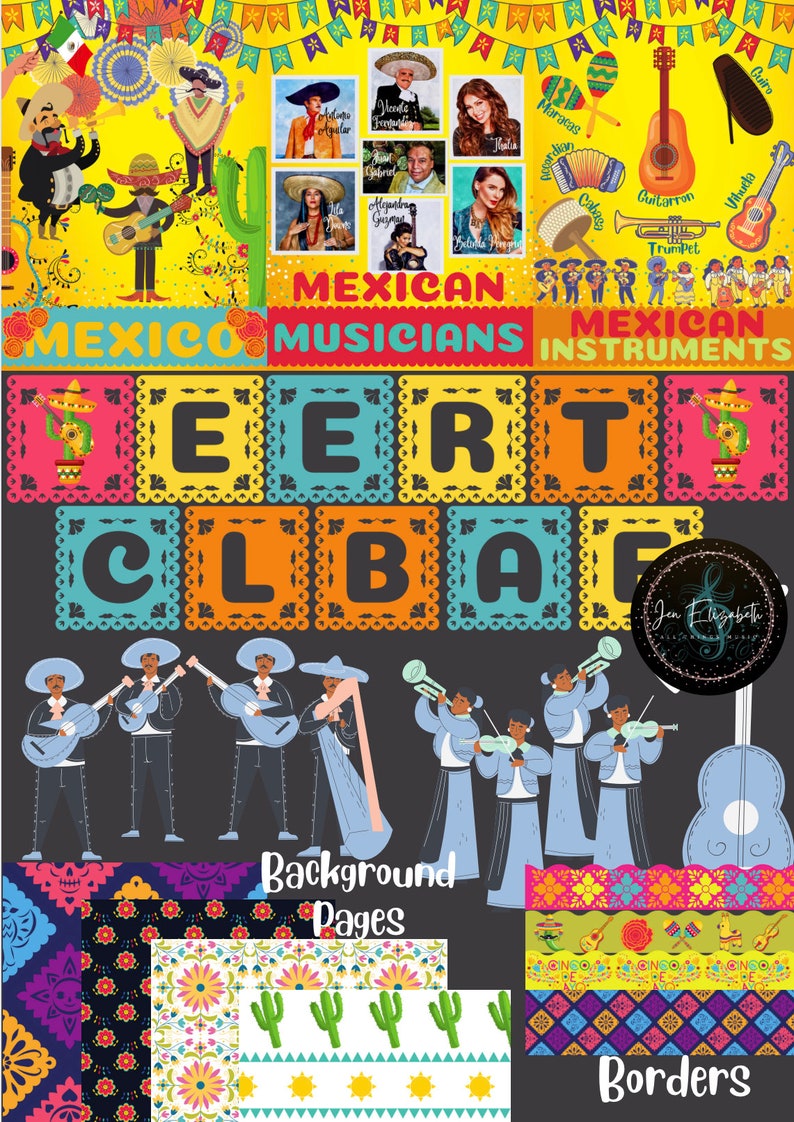Mexico Bulletin Board Set, Borders & Coloring Pages, Cinco De Mayo ...