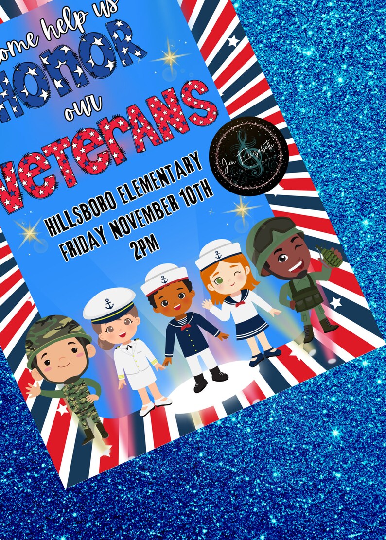 Veterans' Day Celebration Invitation Template, Veterans Day, School ...
