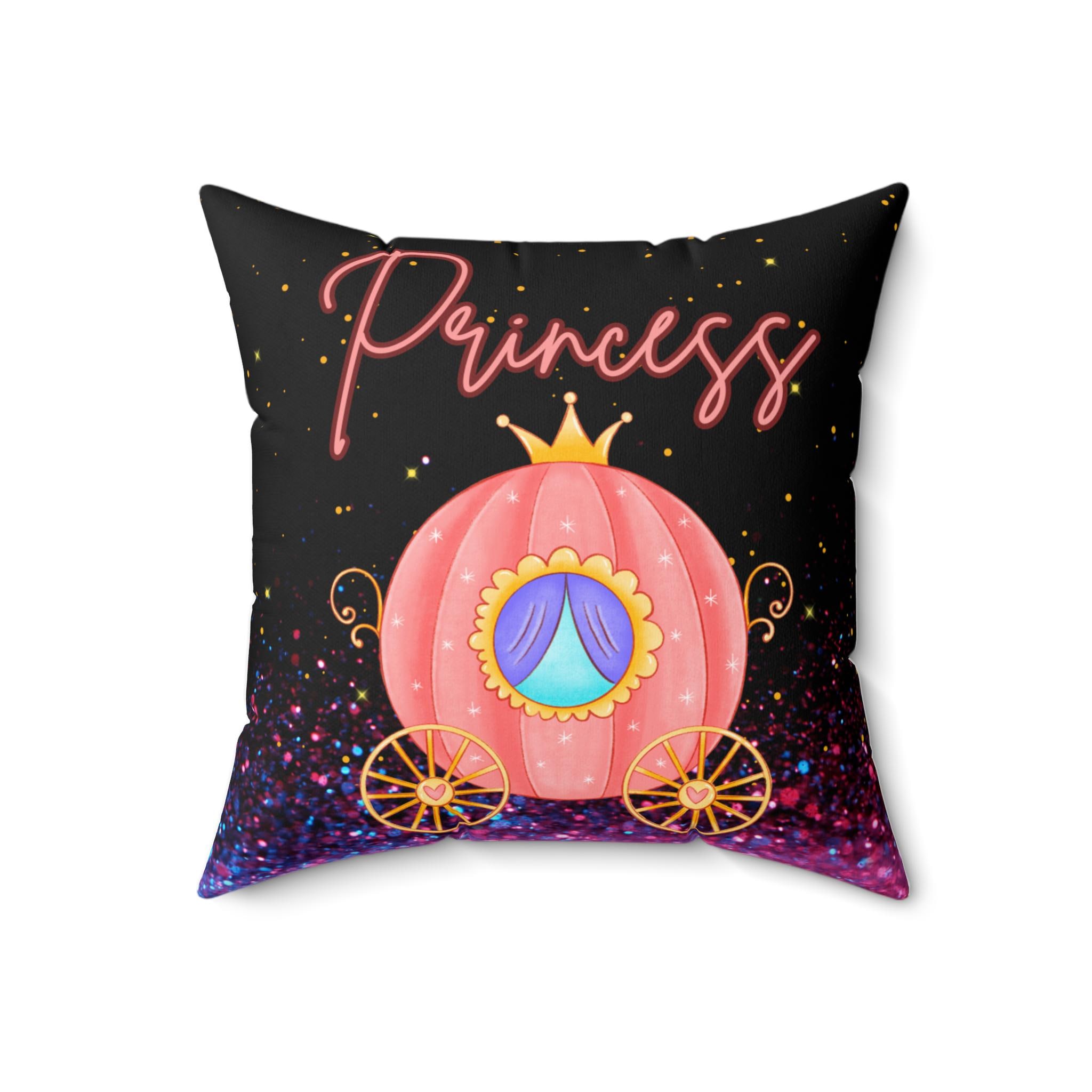 Princess Glitter Spun Polyester Square Pillow, Princess Decor, Princess ...