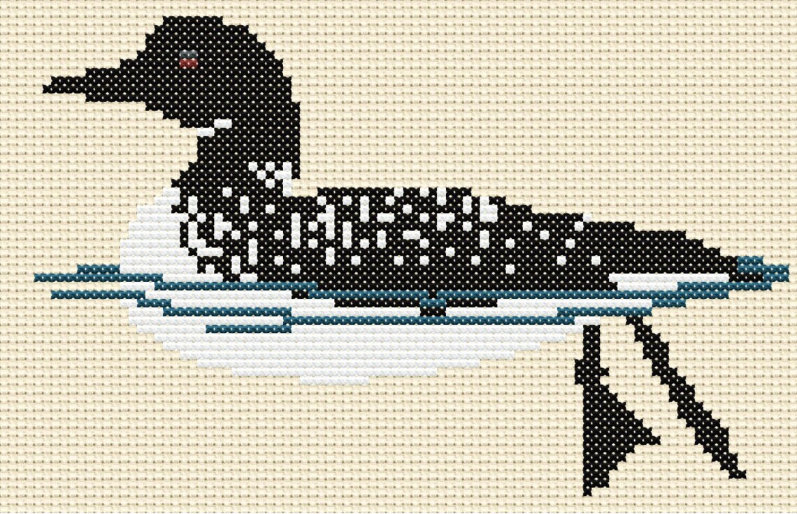 Loon in the Water Cross Stitch Pattern - Etsy