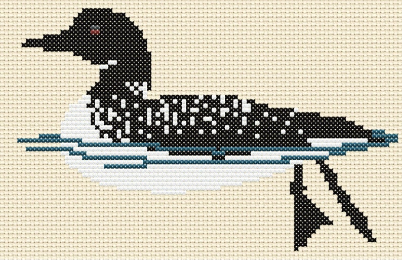 Loon in the Water Cross Stitch Pattern - Etsy