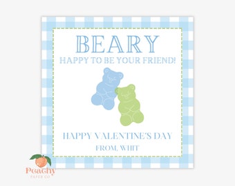 Printable Valentine’s Day Red Bow Tag, Classroom Valentine’s Day Card ...