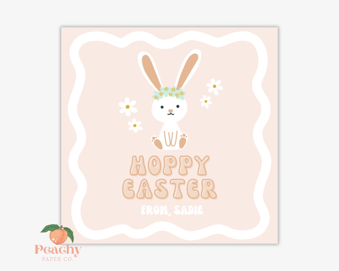 Printable Easter Tag, Easter Gift Tag, Hoppy Easter Classroom Treat Tag ...