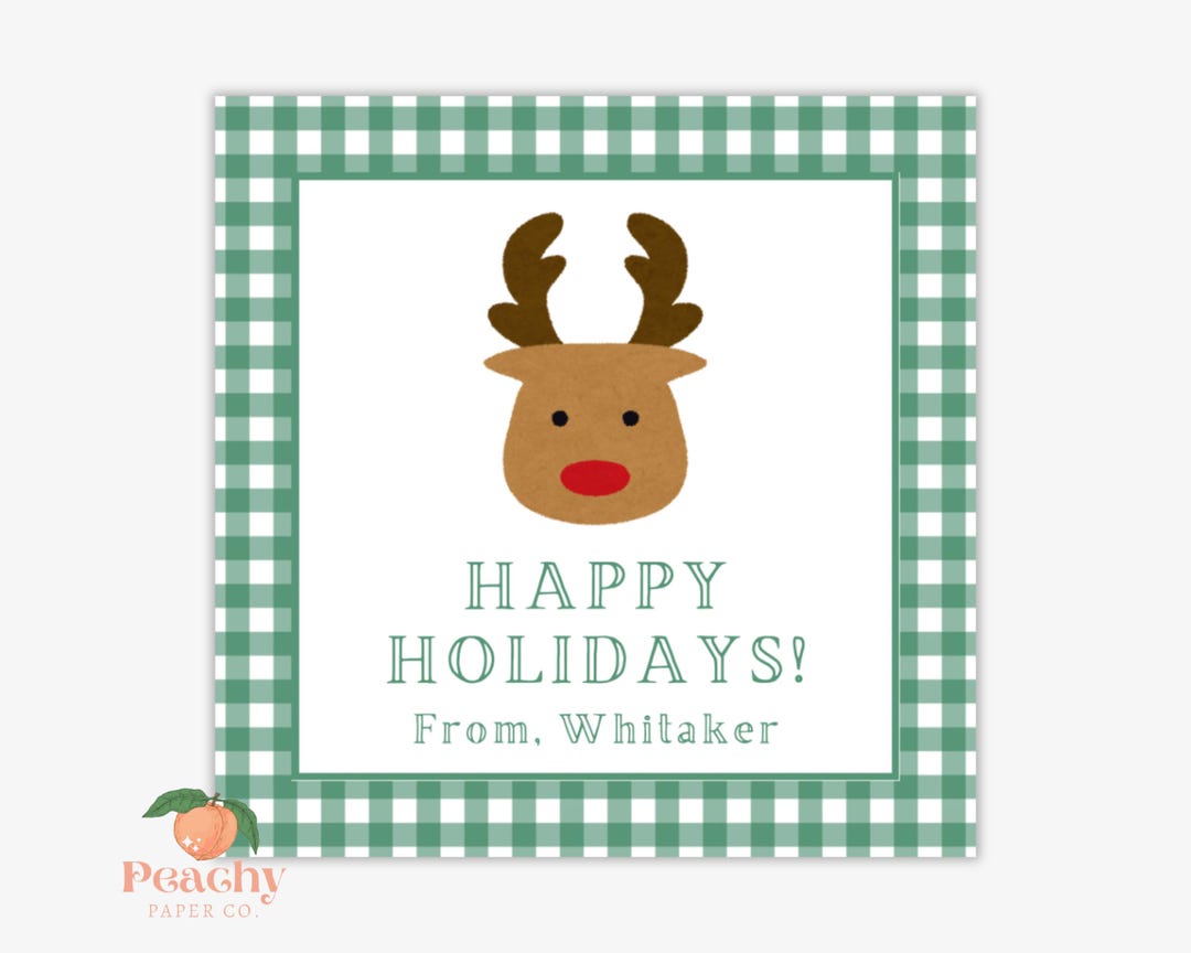 Printable Christmas Gift Tags, Personalized Holiday Treat Bag Tags ...