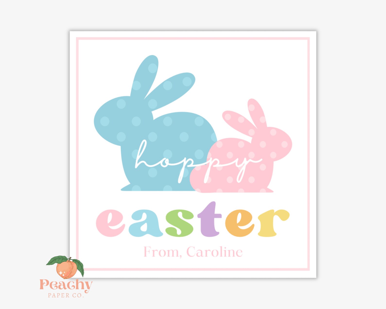 Printable Easter Tag, Easter Gift Tag, Hoppy Easter Classroom Treat Tag ...