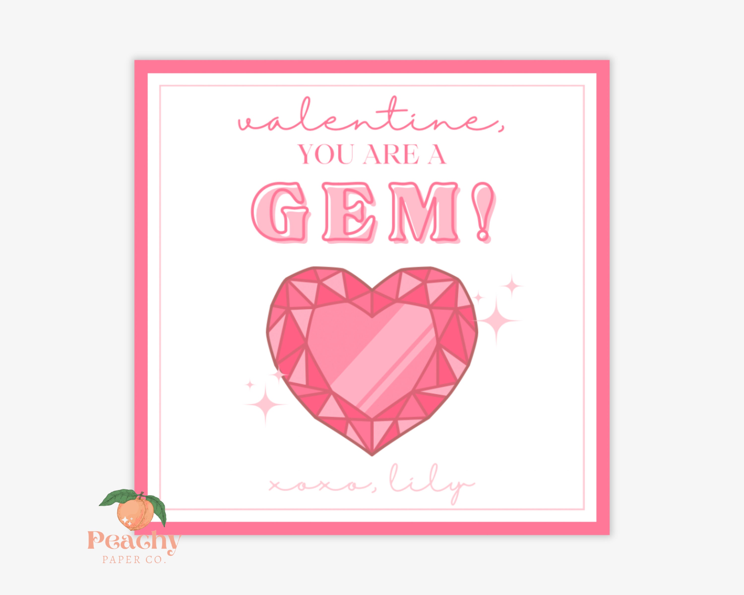 Printable You Are A Gem Valentine’s Day Tag, Classroom Valentine’s Day ...