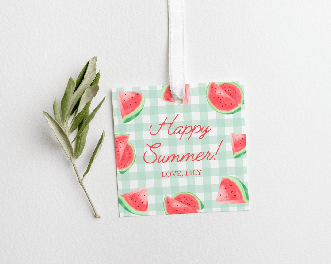 Printable Happy Summer Watermelon Tag, End of School Tag, Printable ...