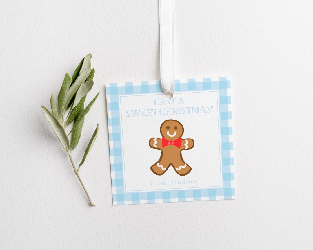 Printable Blue Gingerbread Man Gift Tags, Classroom Gift Tags ...