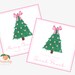 Printable Christmas Tag, Pink Bow Christmas Tree Editable Gift Tag ...