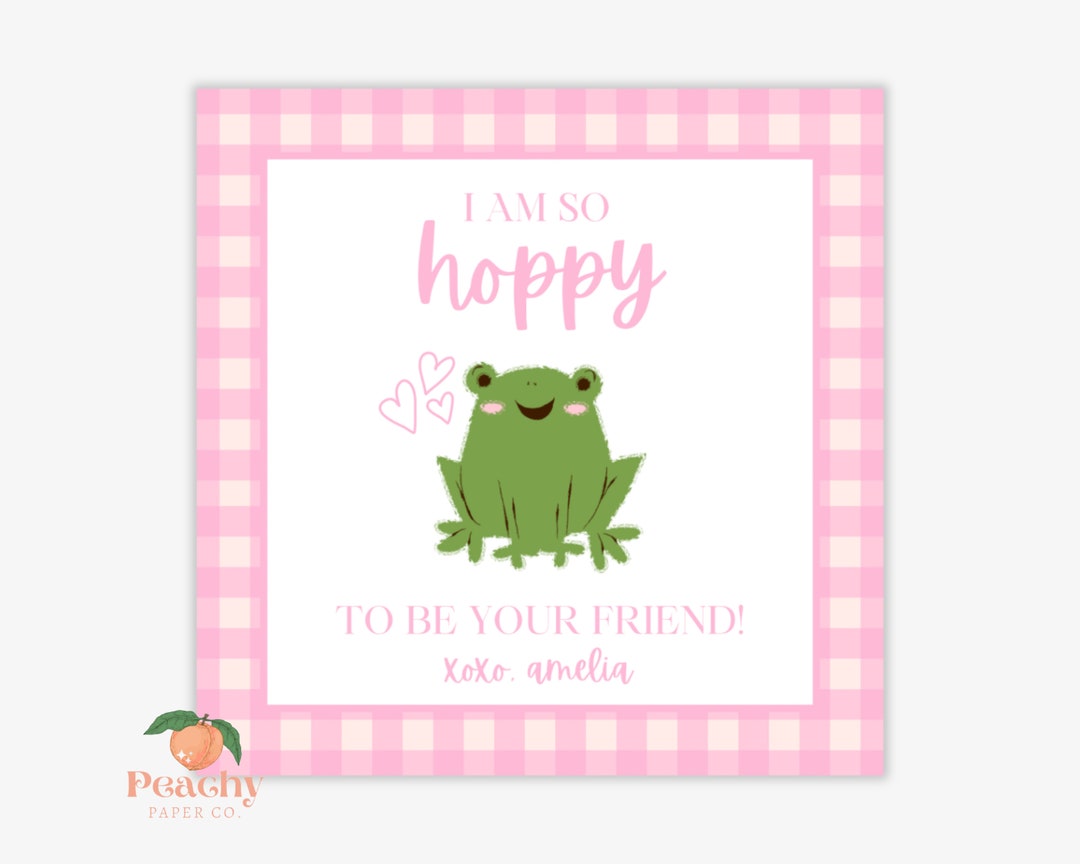 Printable so Hoppy to Be Your Friend Valentine’s Day Tag, Classroom ...