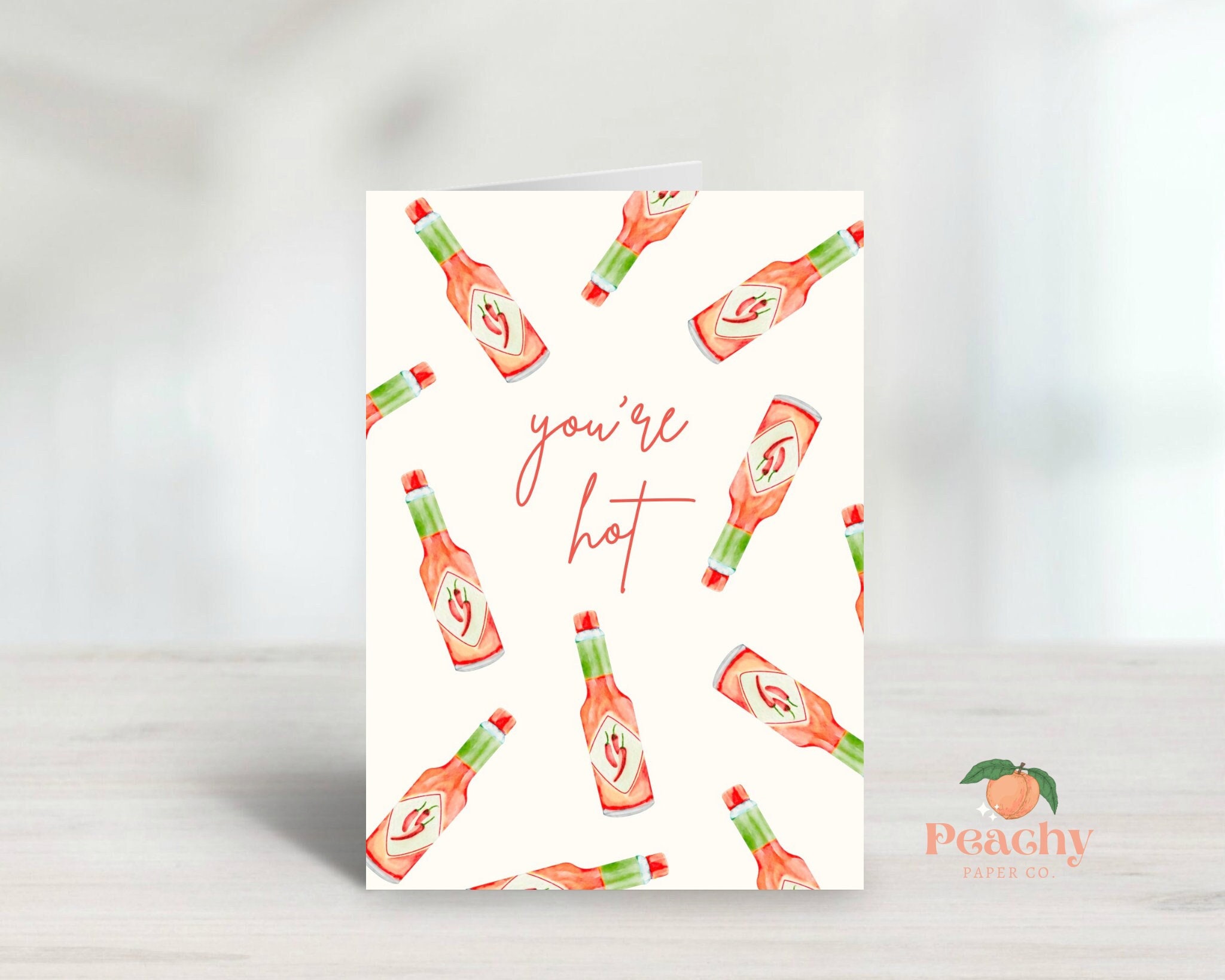 Printable Valentine’s Day Card, You’re Hot, Hot Sauce Valentine’s Day ...