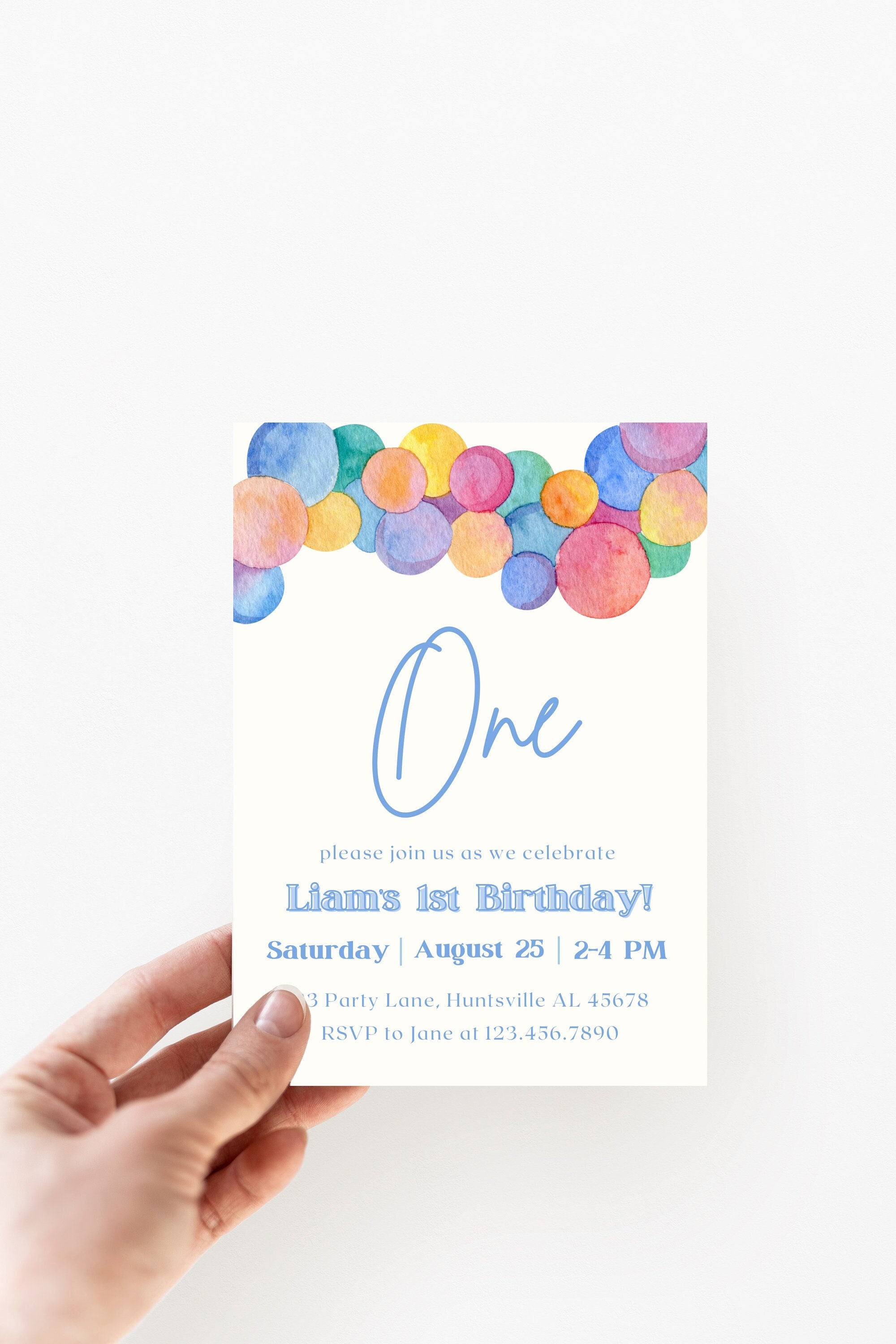 Boy Birthday Party Invite, Balloon Party, Editable Invitation, Instant ...