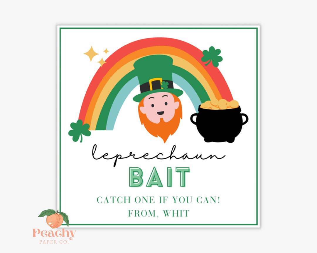 Printable St Patrick’s Day Tag, Leprechaun Bait Tag, Classroom Treat ...