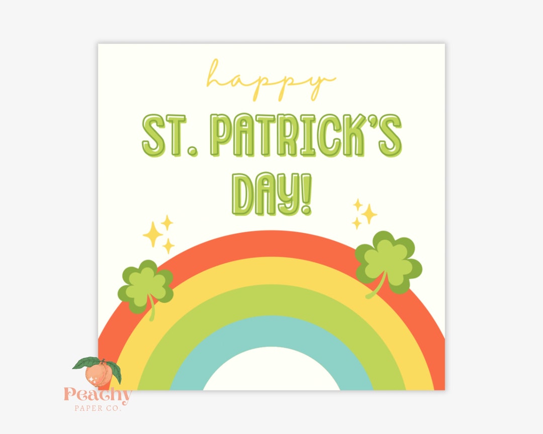 Printable St Patrick’s Day Tag, Printable Classroom Party Treat Tag ...