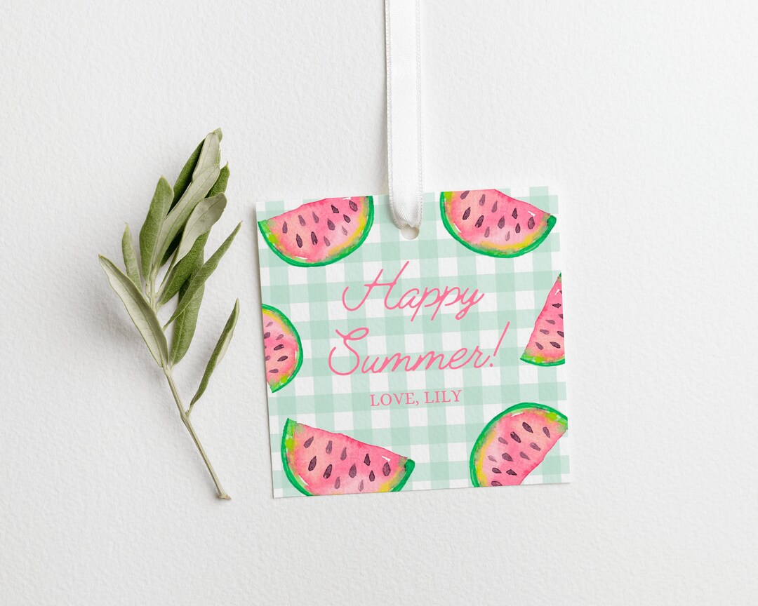 Printable Happy Summer Watermelon Tag, End of School Tag, Printable ...