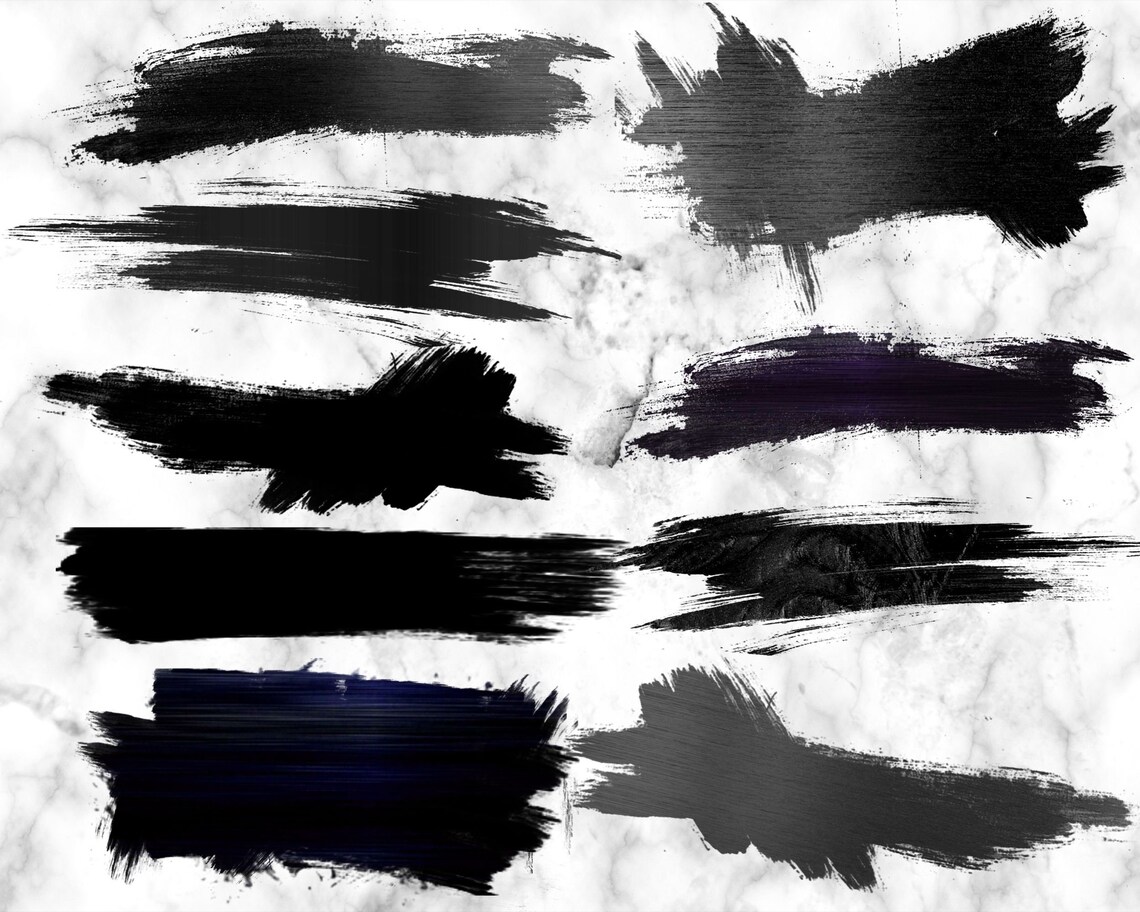 Paint Brush Strokes Bundle Black Brush Strokes Clipart Hand Drawn SVG ...