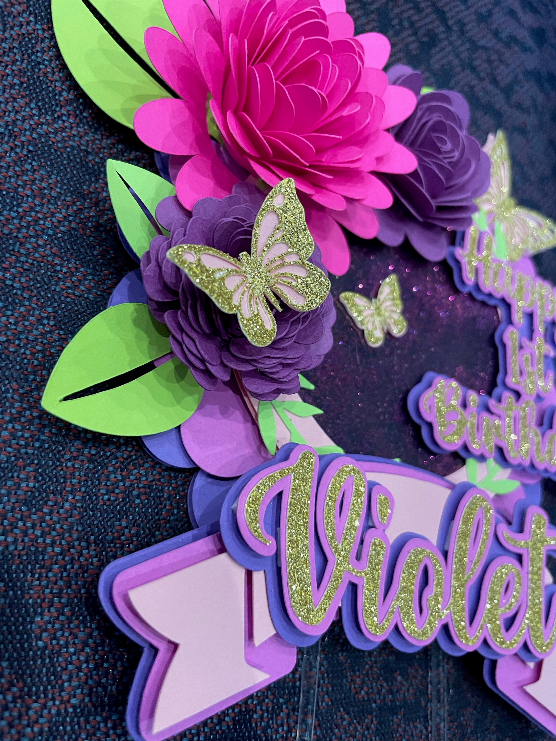 Custom 3D Flower & Butterfly Cake Topper - Etsy