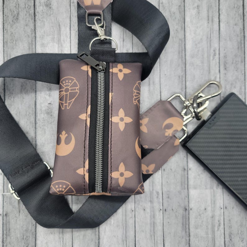 SW Brown Cell Phone Crossbody Sling With Zip Pouch Phone Lanyard ...