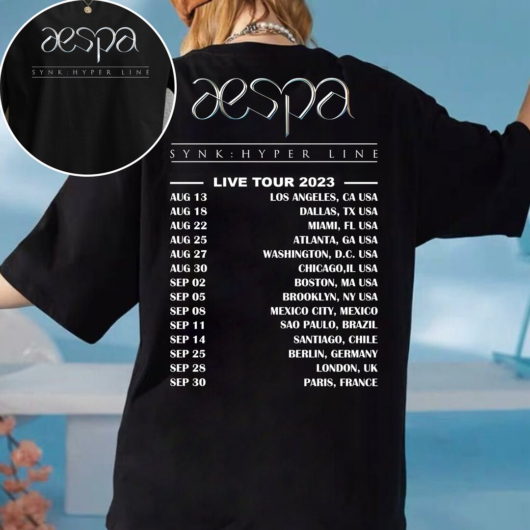 Aespa Tour 2023 T-shirt, Aespa Synk Hyper Line Tour Shirt, Aespa My ...