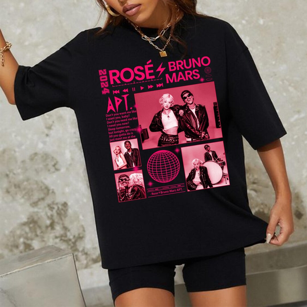 Retro Rose Bruno Mars APT Graphic T-shirt, Rose Rosie Album Merch, Rose ...